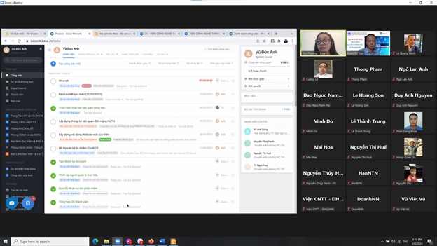 Training on using Base Wework software - Information Technology ...