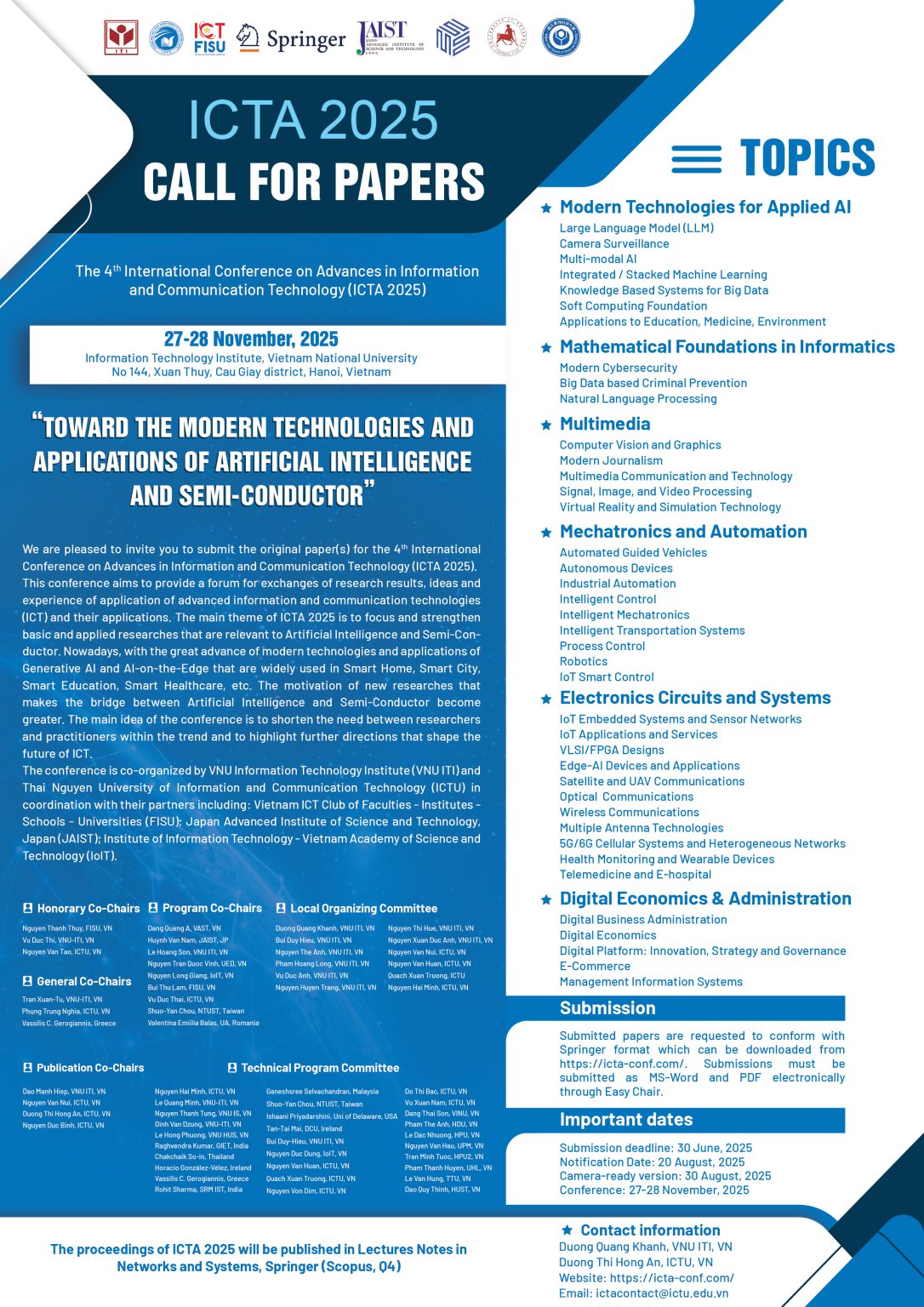 Call-for-Paper: ICTA 2025 - Viện Công nghệ Thông tin - Đại học Quốc gia ...
